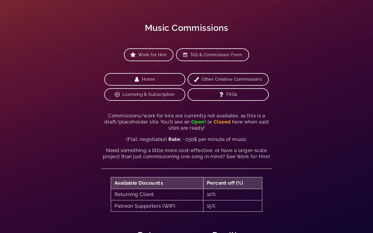 Elysio Rhythms Commissions